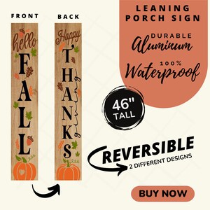 Hello Fall Porch Sign: Weatherproof Autumn Decor (7.75" X 46") - Etsy