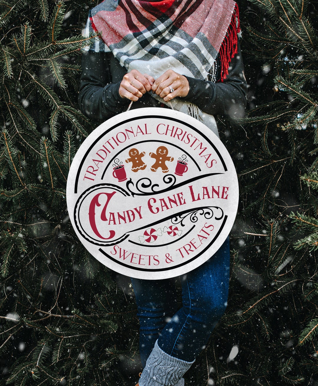 Christmas Sign, Candy Cane Sign, Christmas Door, Door Wreath, Front ...