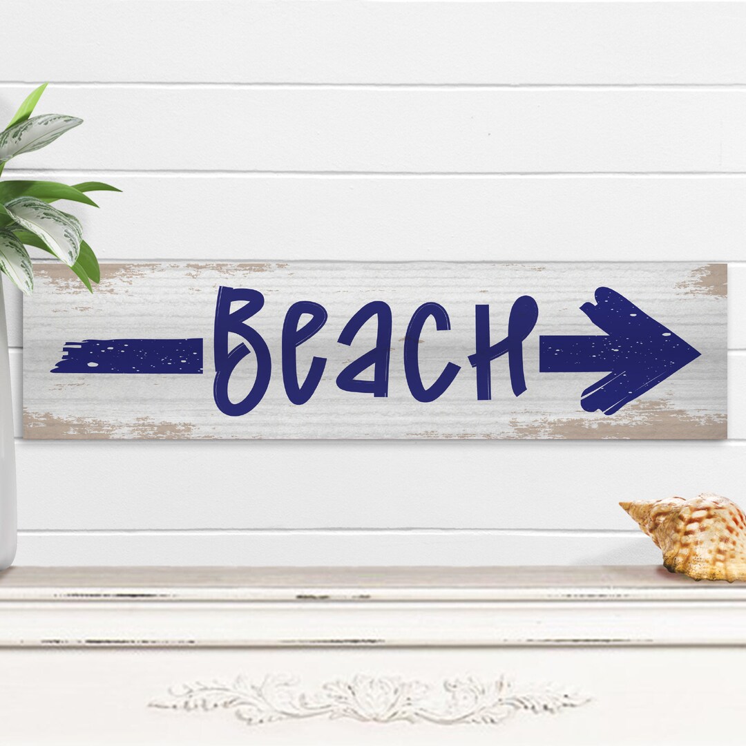 Beach Arrow Sign, Beach Directional, Outdoor Beach Sign, Arrow Beach ...