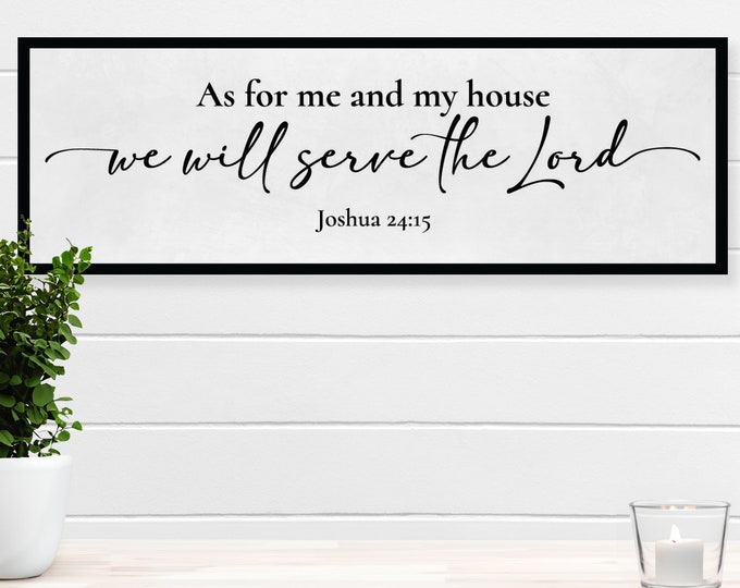We Will Serve the Lord Bible Verse Sign, Religious Decoration ...