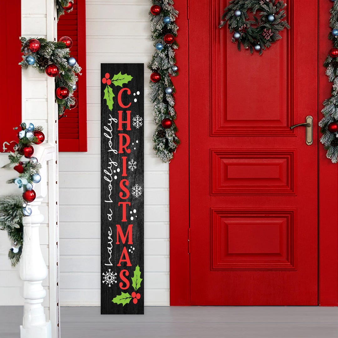 Holly Jolly Christmas Porch Sign: Weatherproof Aluminum, 46" Tall - Etsy