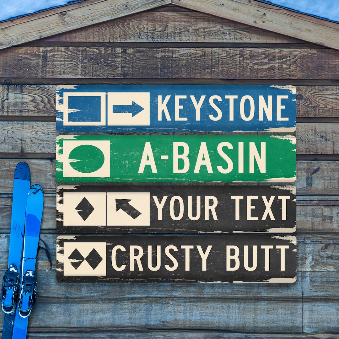 Custom Ski Trail Sign: Personalized Metal Ski Lodge Decor - Etsy