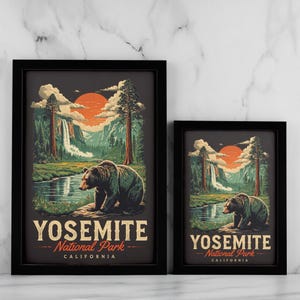 Vintage National Park Travel Poster: Yosemite, Grand Canyon Art Print ...