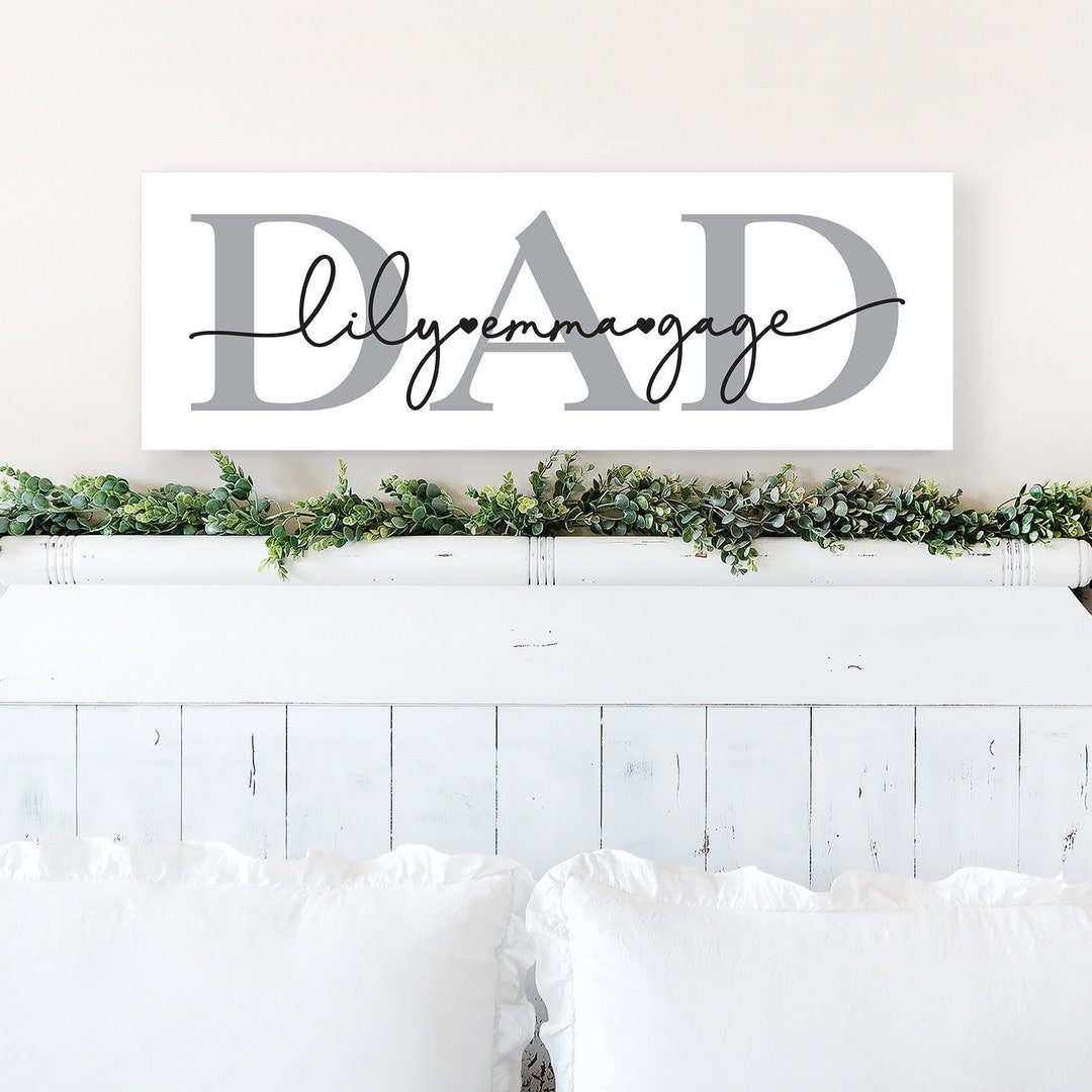 Personalized Dad Wood Sign With Kids Names - Etsy