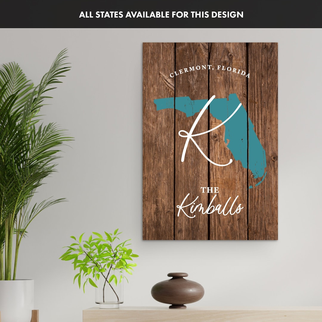 Florida Personalized State Sign - Wood Sign - Housewarming Gift First ...