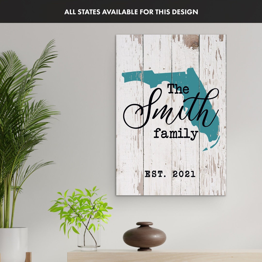 Florida Personalized State Sign - Wood Sign - Housewarming Gift First ...