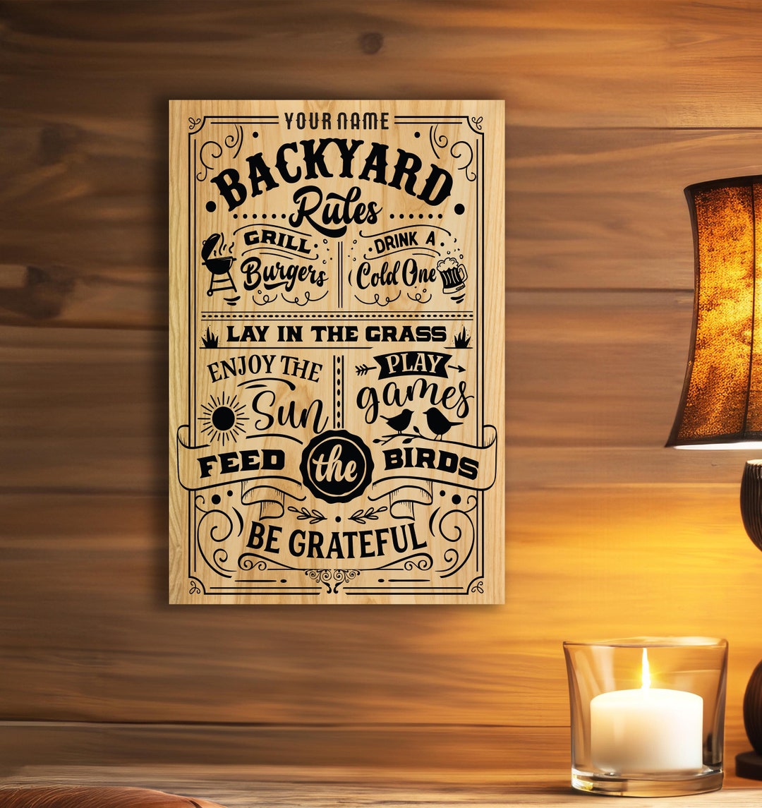 Personalized Backyard Rules Sign: Weatherproof Patio Decor - Etsy