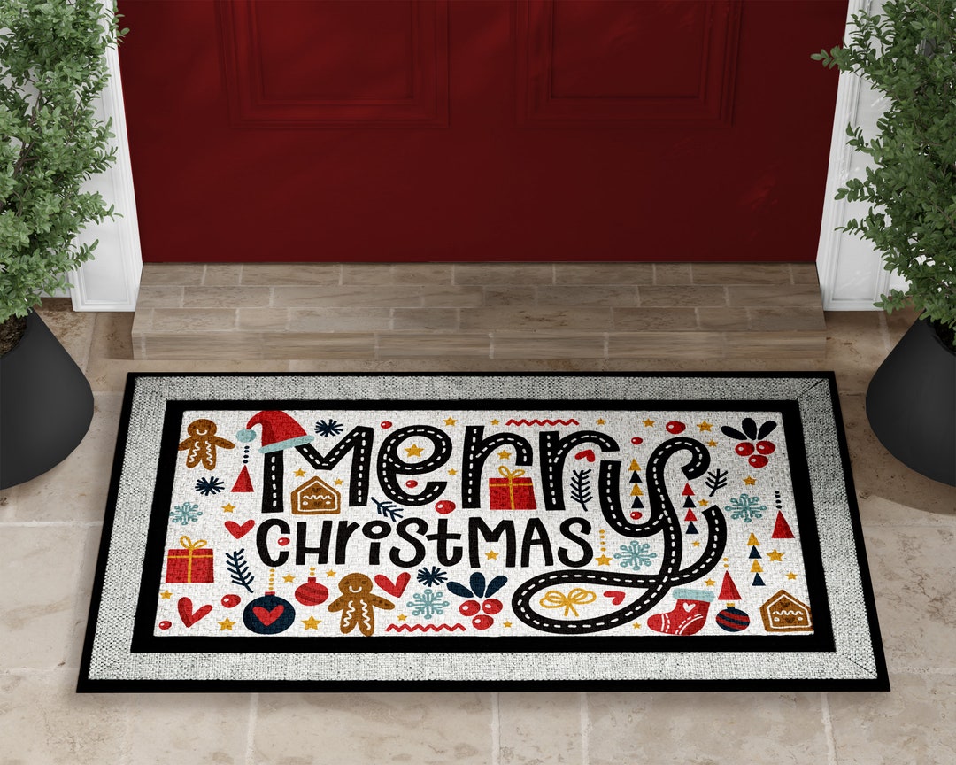 Christmas Door Mat - Christmas Outdoor Decor - Etsy