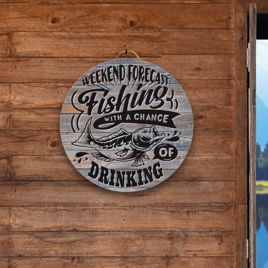 Cabin Fishing Sign, Fishing Mancave, Fishing Gifts for Men, Cabin Wall ...