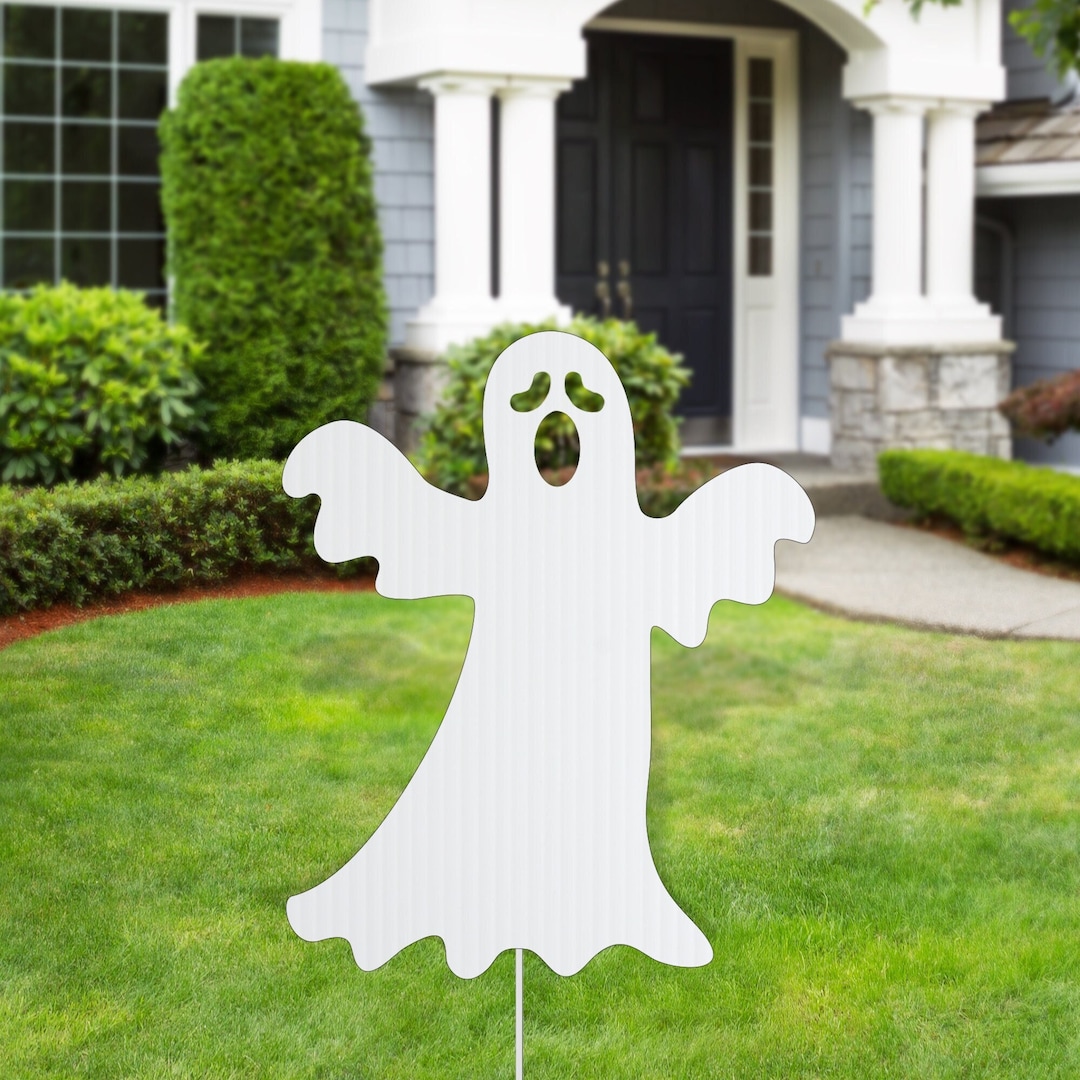 Ghost Yard Sign, Outdoor Halloween Decorations, Ghosts Signs, Spooky ...