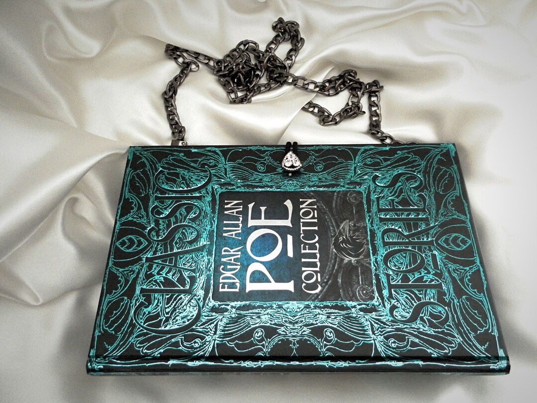Edgar Allan Poe Book Clutch Purse, Crossbody Handbag, Raven Book Cover ...