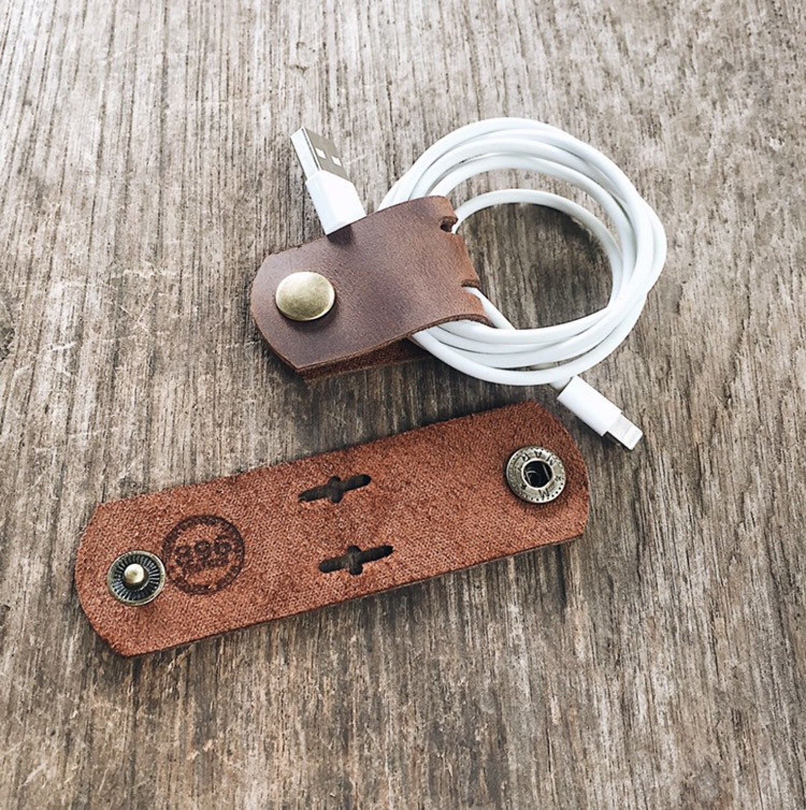 Handmade Leather Cable Holder,leather Cord, Cable Organizer, Headphone ...