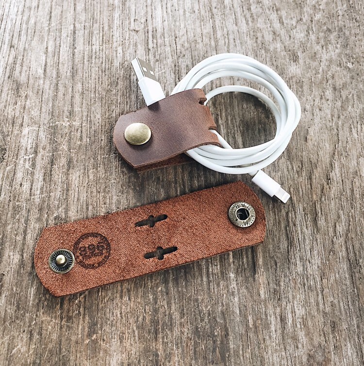 Handmade Leather Cable Holder,leather Cord, Cable Organizer, Headphone ...