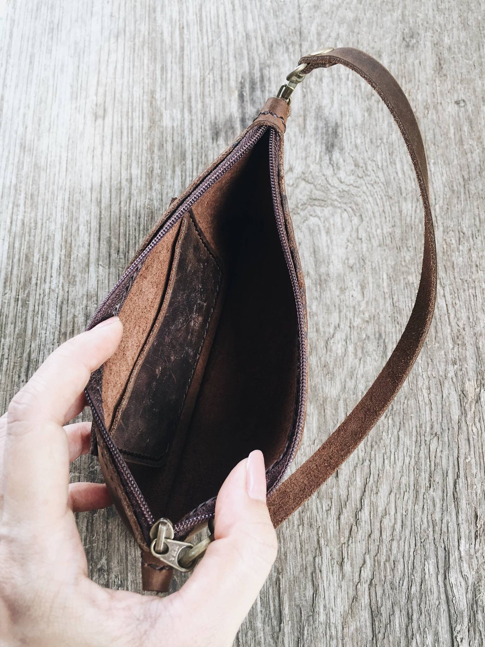 Leather Pouch Phone Wallet Zip Pouch Clutch Wrist Pouch - Etsy