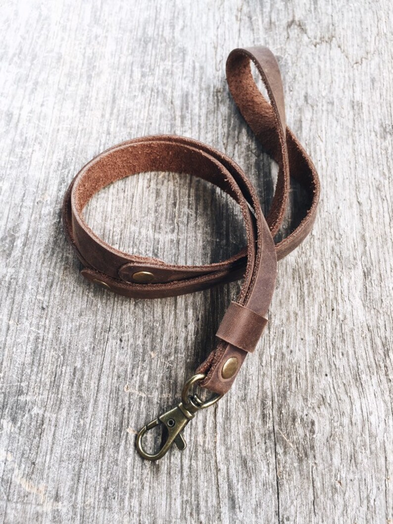 Dark Brown Leather Lanyard Leather Keychain Leather Key - Etsy