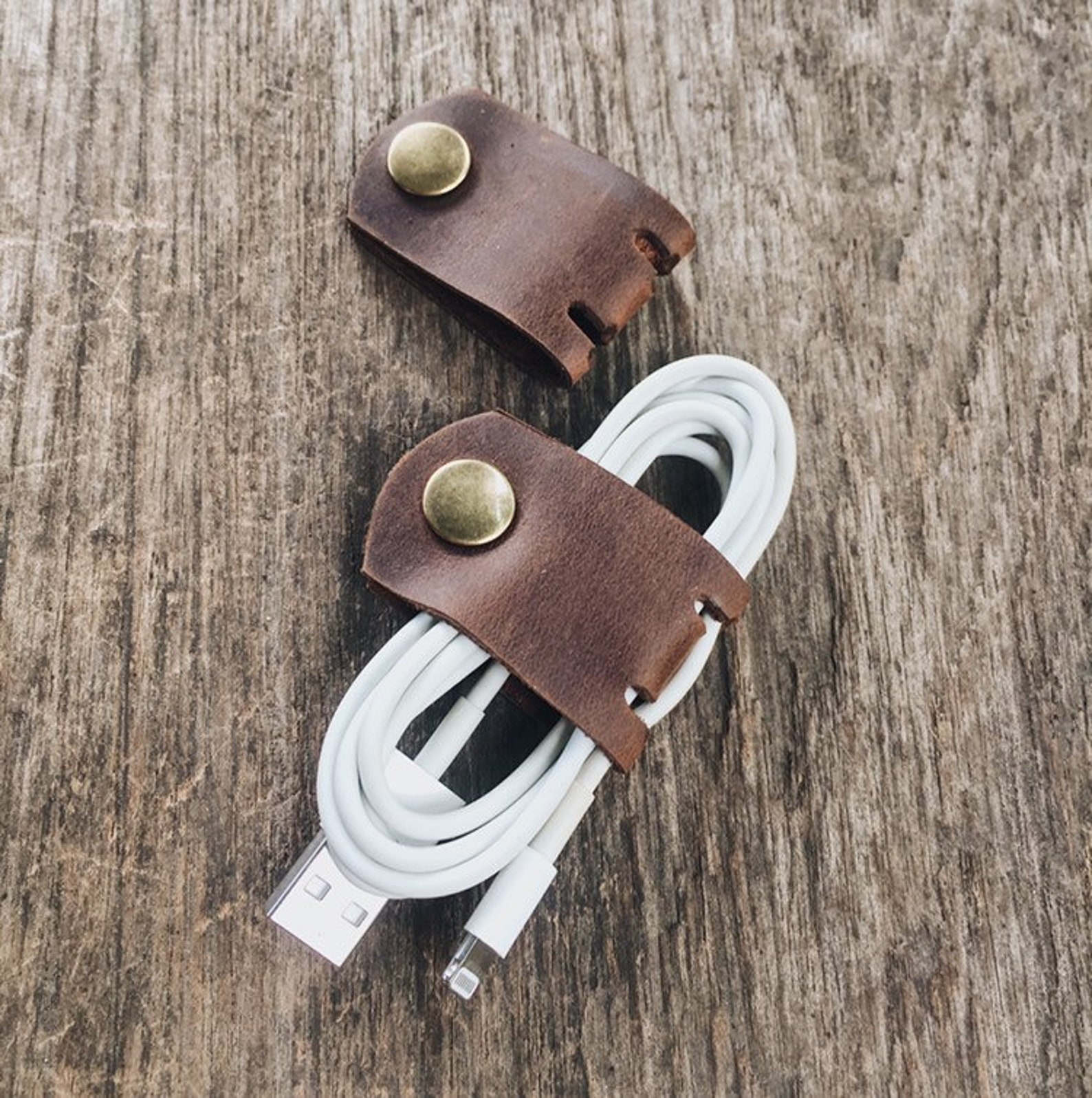 Handmade Leather Cable Holder,leather Cord, Cable Organizer, Headphone ...