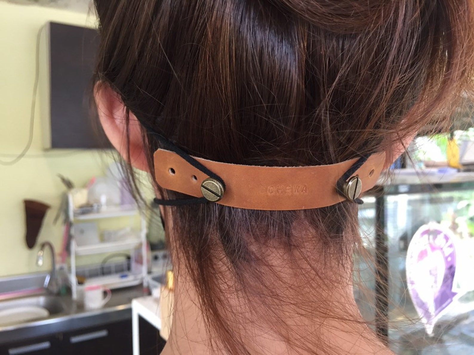 Leather Mask Strap Holder. set of 2 - Etsy