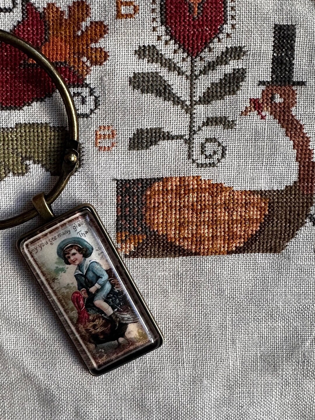 Boy Riding Turkey Thread Keep - Etsy