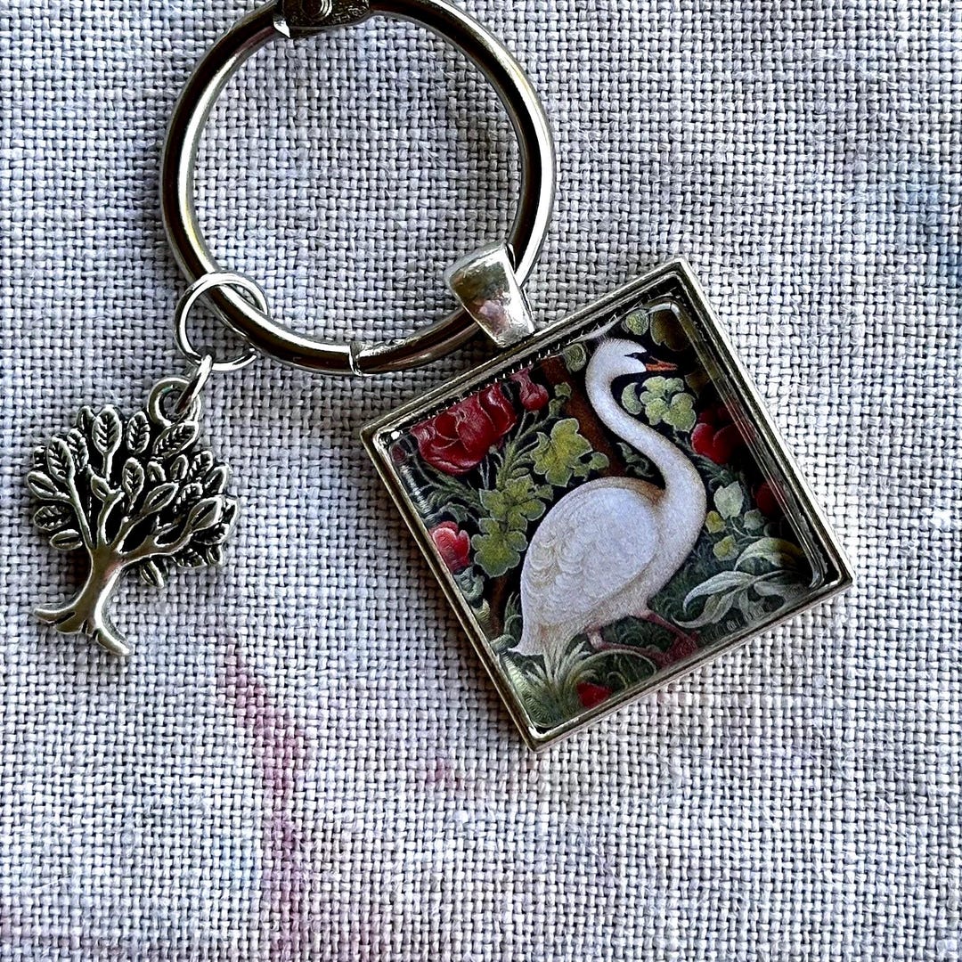 William Morris Swan Thread Keep/scissor Fob/zipper Pull - Etsy