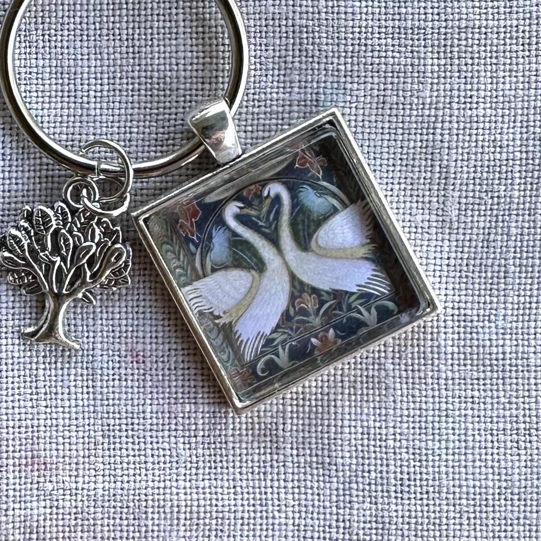 William Morris Two Swans Thread Keep/scissor Fob/zipper Pull - Etsy