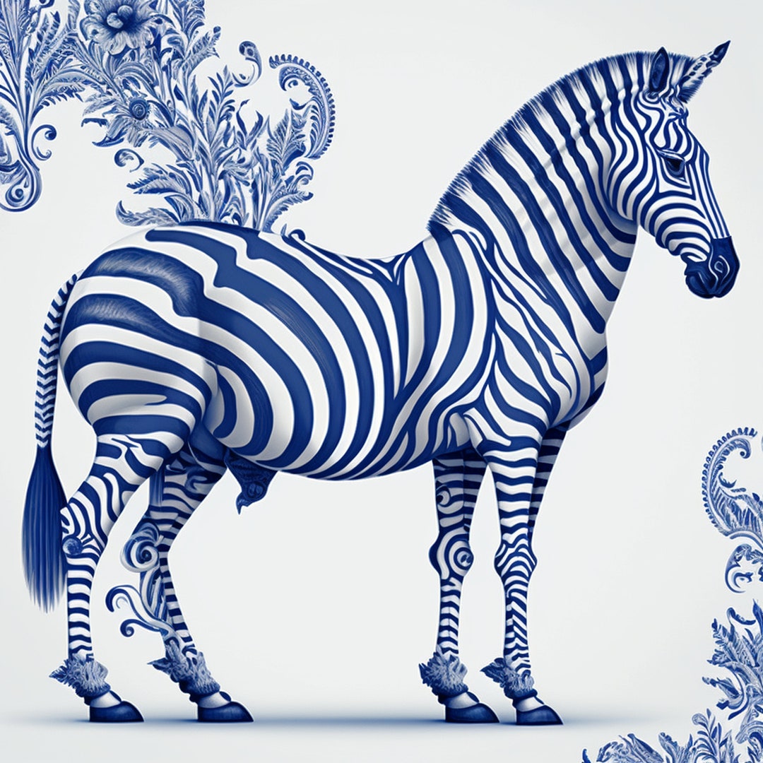 Blue Delft Zebra Thread Keep/scissor Fob/ Zipper Pull - Etsy