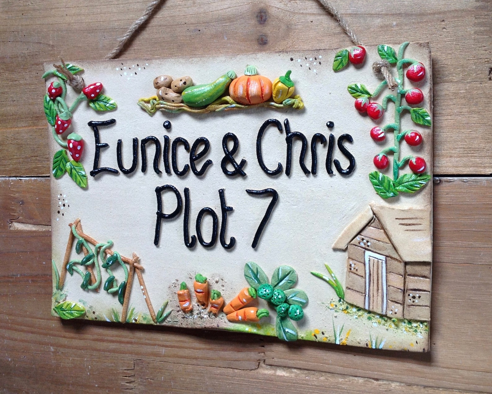 Personalised Garden Sign, Decorative Ceramic Plaque for an Allotment or ...