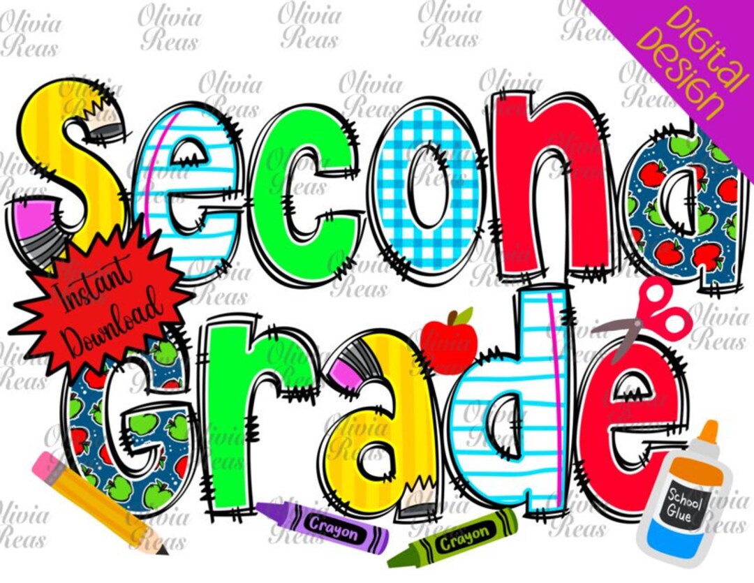 Second Grade Boy Design PNG, School Grade PNG, Digital Design, Instant ...