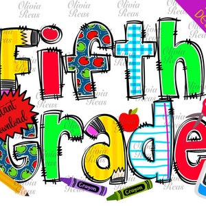 Fifth Grade Boy Design PNG, School Grade PNG, Digital Design, Instant ...