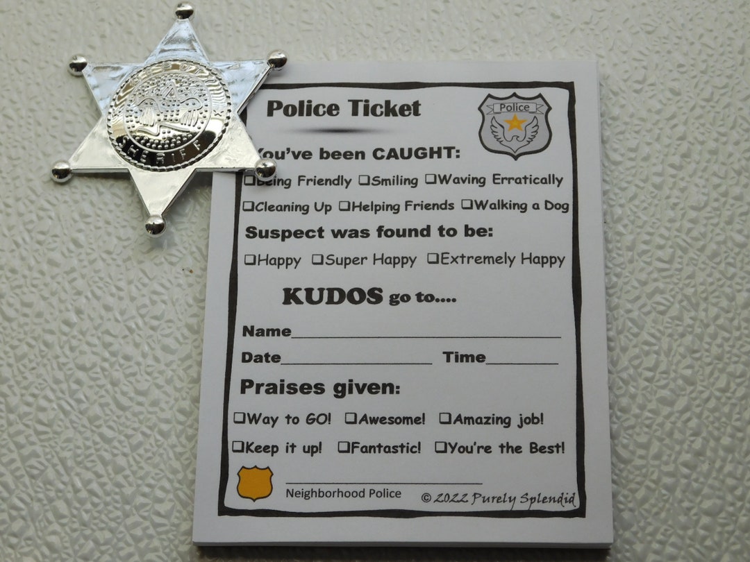 Police Ticket, Pretend Play Props, Pad of Paper, Boredom Buster, Cops ...