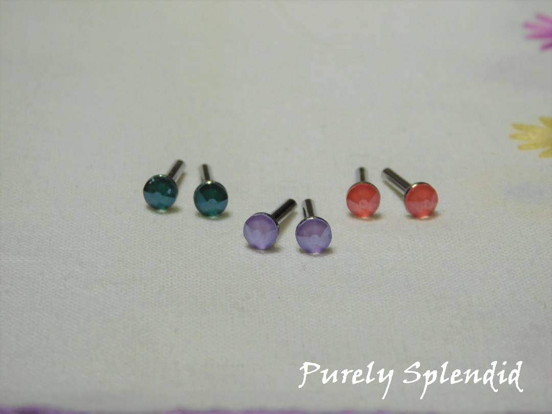 Doll Studs, Perfect Fit for Girl Dolls W/2mm Hole, Wear Alone or W/ear ...