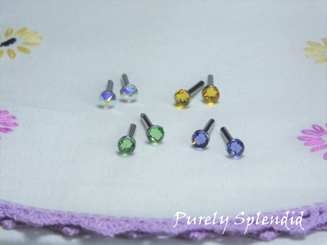Crystal Doll Studs, SOFT Colors, for Girl Dolls With 2mm Holes ...