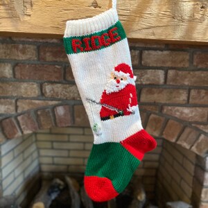Hand Knit Hunter Santa, Santa Hanging Stocking, Fishing Santa - Etsy