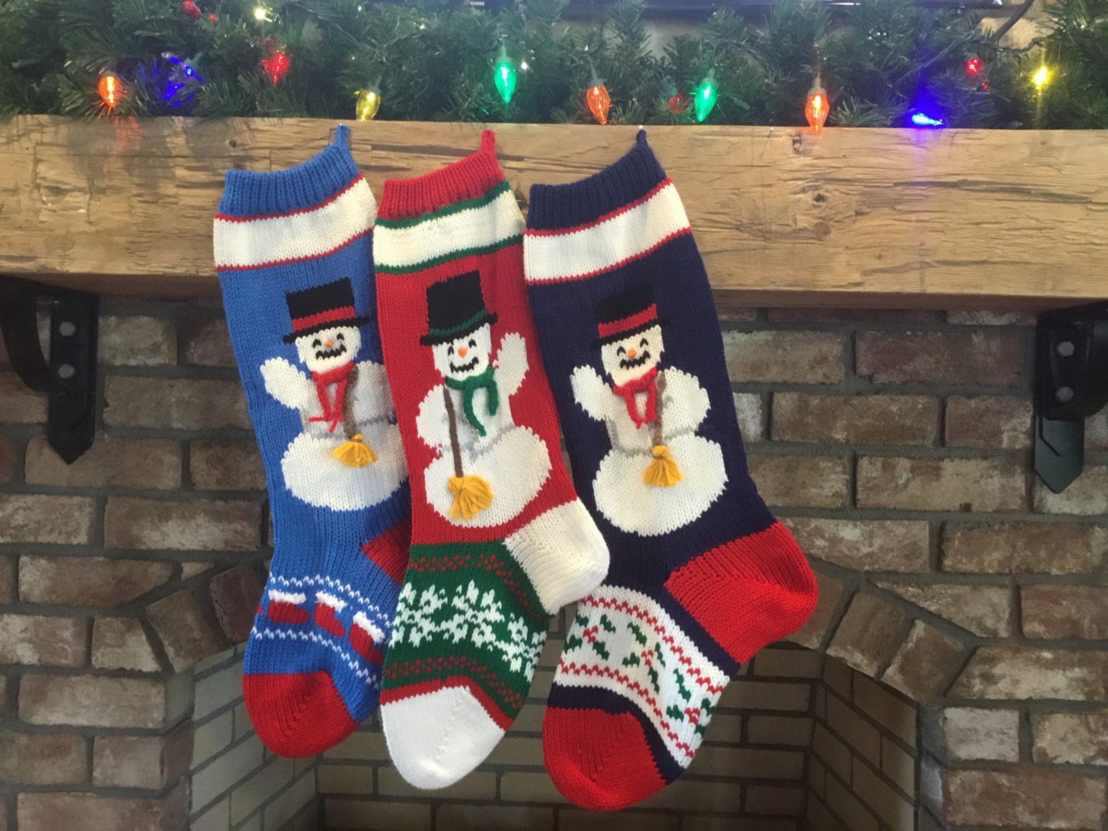 Hand Knitted Snowman Christmas Stockings! - Etsy