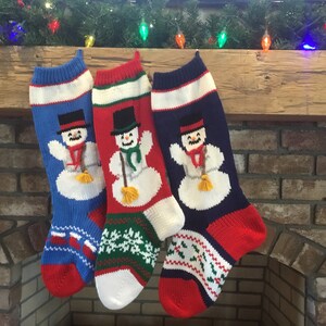 Hand Knitted Snowman Christmas Stockings! - Etsy