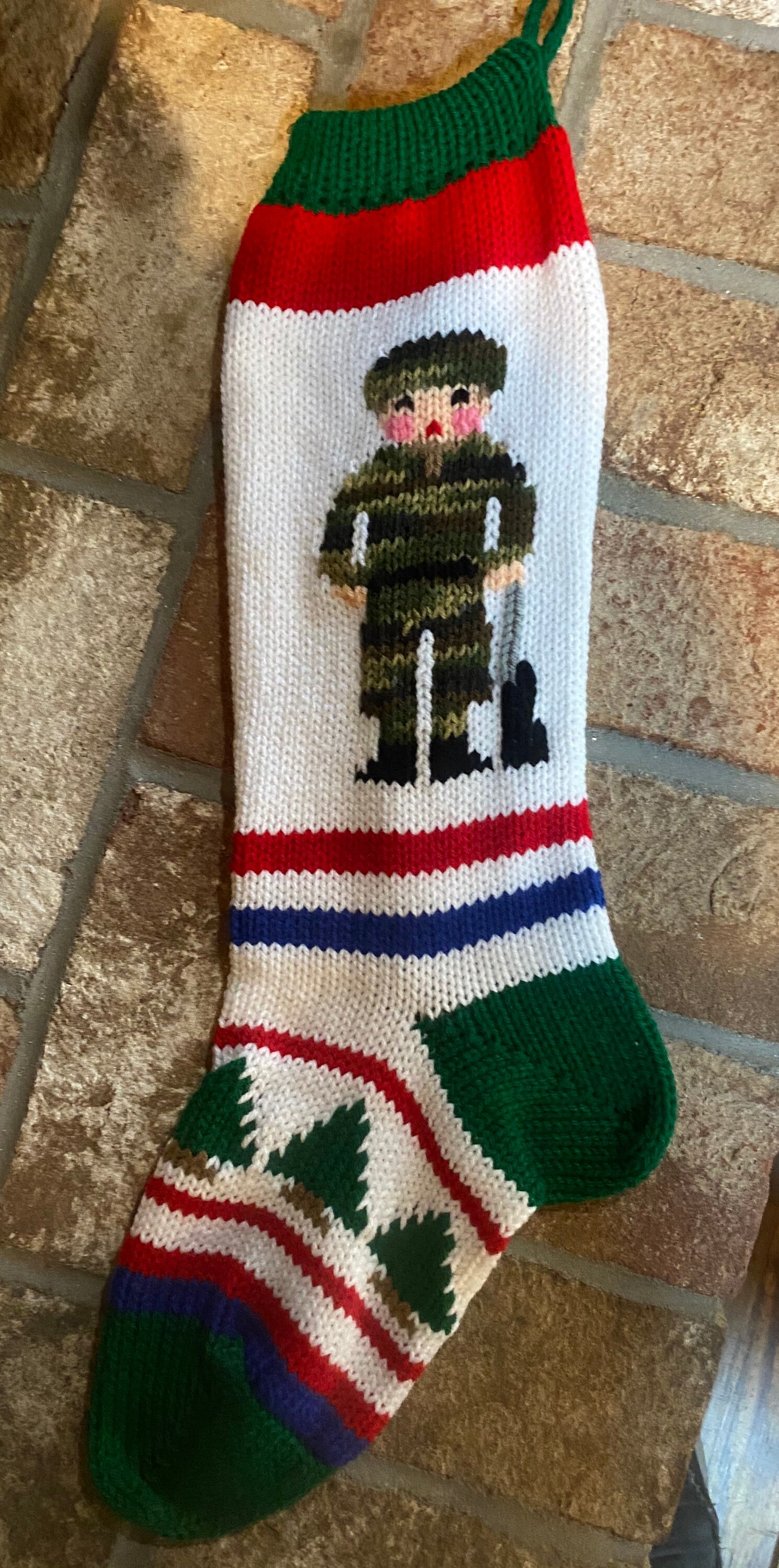 Hand Knit Military Policeman Fireman and Firetruck Stocking - Etsy