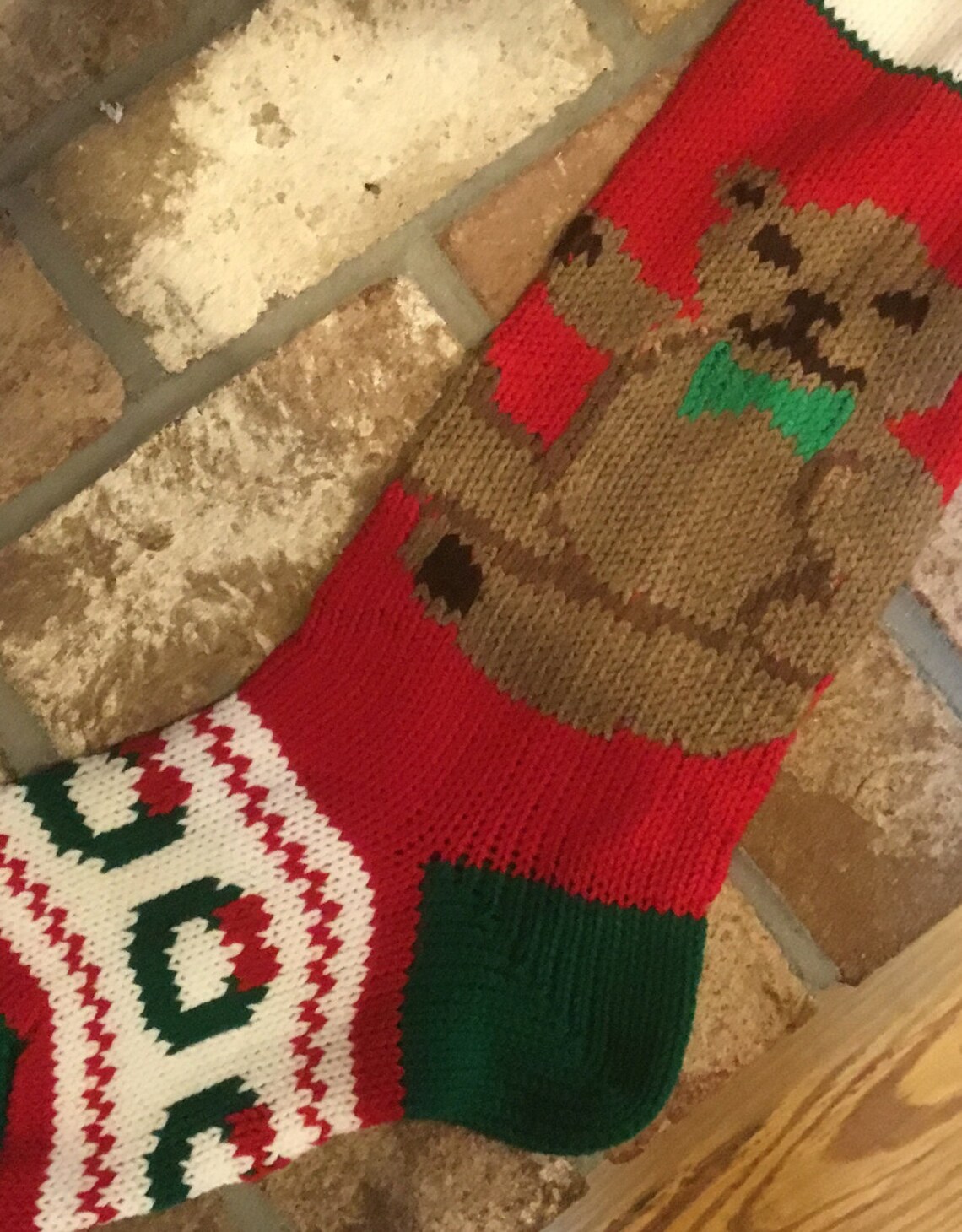 Hand Knit Tractor Teddy Bear Waving Santa Christmas Stocking - Etsy