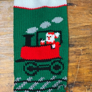 Hand Knitted Track Hoe and Santa on Train - Etsy