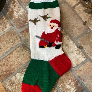 Hand Knit Hunting Santa and Fishing Santa - Etsy