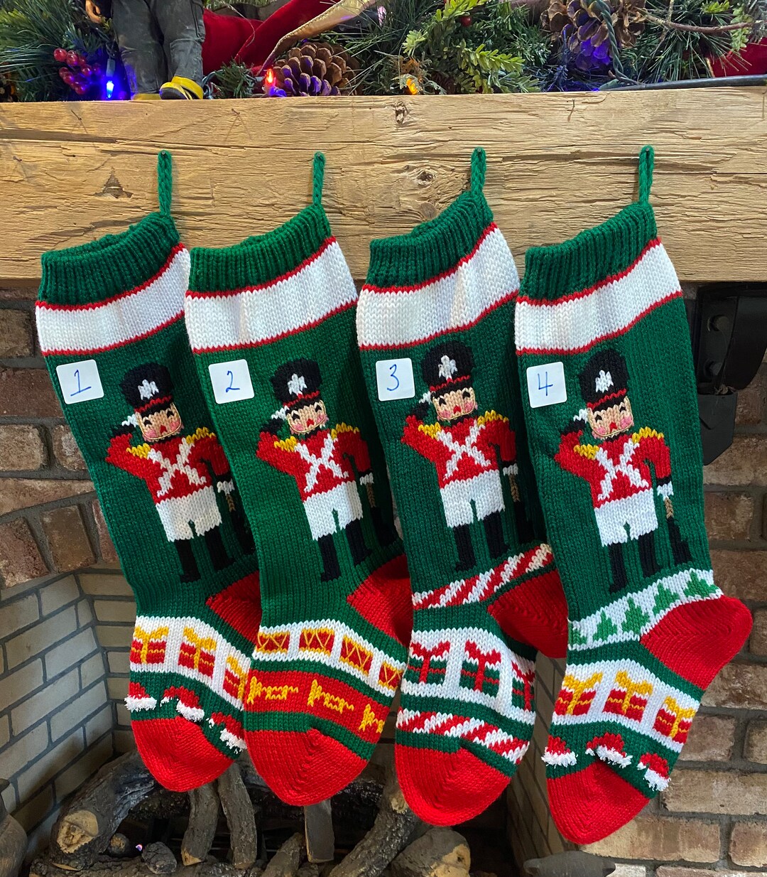 Hand Knit Soldier Boy Christmas Stockings - Etsy