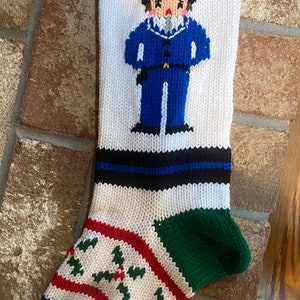 Hand Knit Military Policeman Fireman and Firetruck Stocking - Etsy