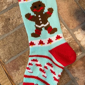Hand Knit Gingerbread Girl and Boy Christmas Stocking - Etsy