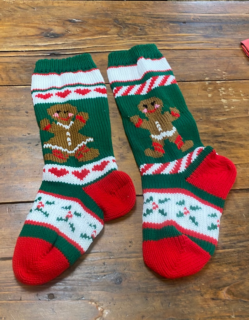 Hand Knit Gingerbread Girl and Boy Stockings - Etsy