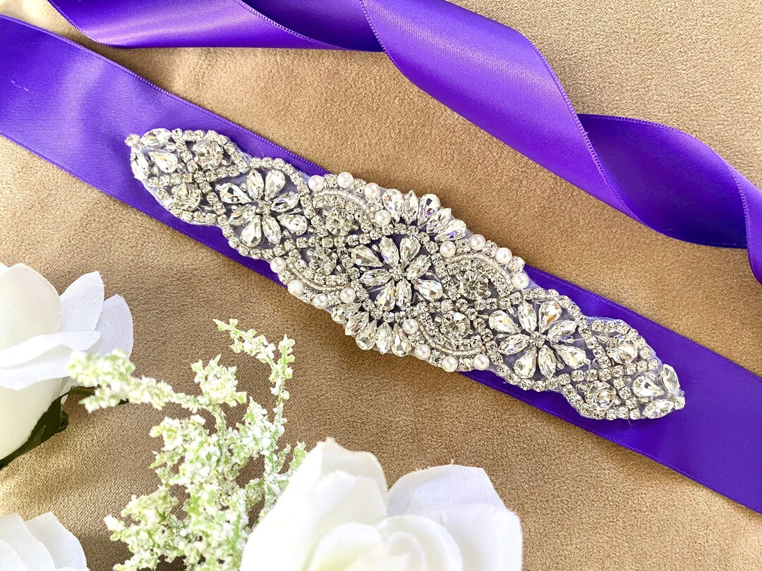 Royal Purple Sash, Purple Wedding Sash Belt, Regal Purple Wedding Belt ...
