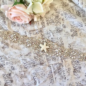 Starfish Bridal Belt, Starfish Bridal Sash, Pearl Starfish Wedding Sash ...
