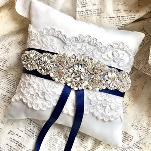 Navy Wedding Sash, Bridesmaids Sash, Navy Bridal Sash, Crystal Wedding ...