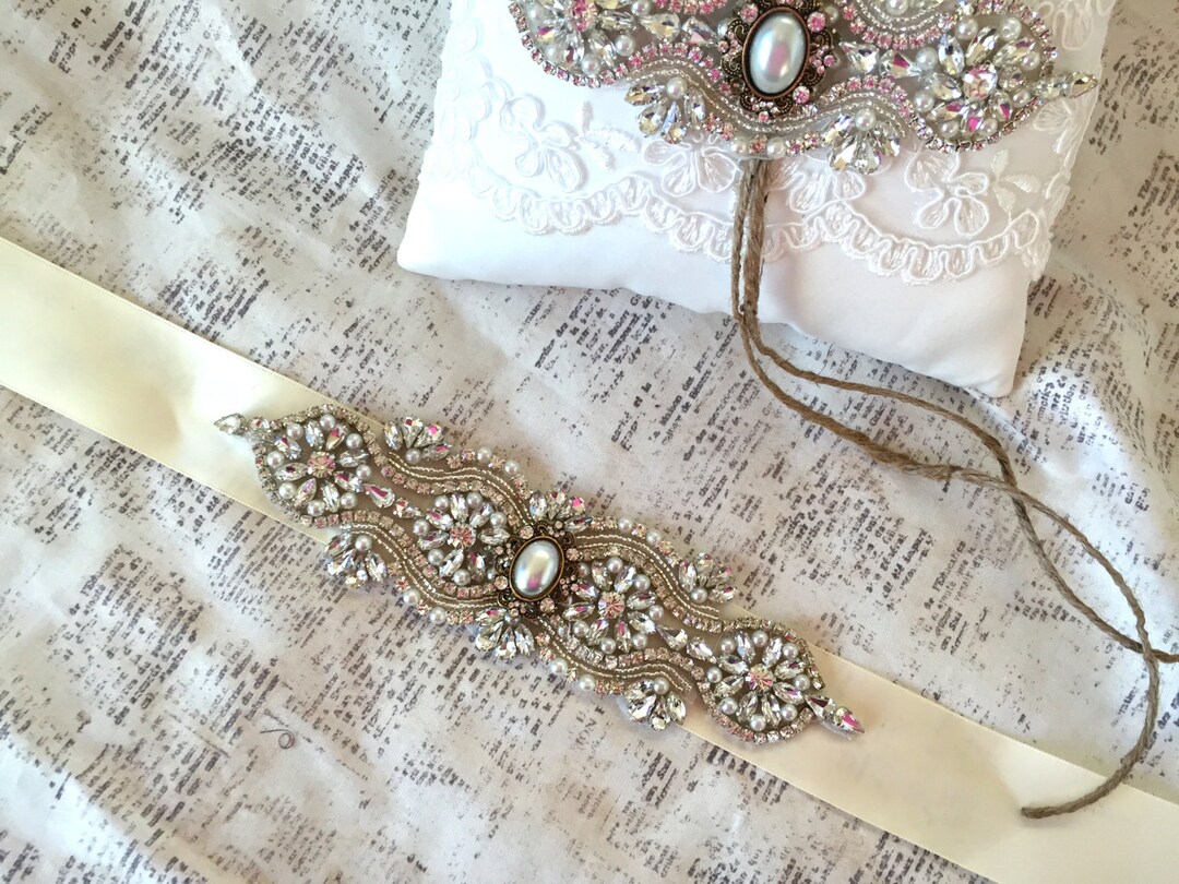Ivory Wedding Sash, Rhinestone Wedding Sash, Wedding Sash Pearl ...