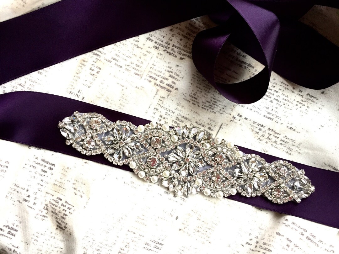 Bridal Sash Purple, Bridal Sash DIY, Purple Sash Belt, Purple Sashes ...