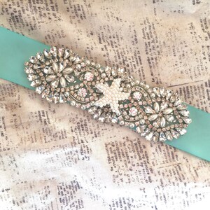 Beach Wedding Sash Belt, Sarfish Sash, Starfish Bridal Belt, Beach ...