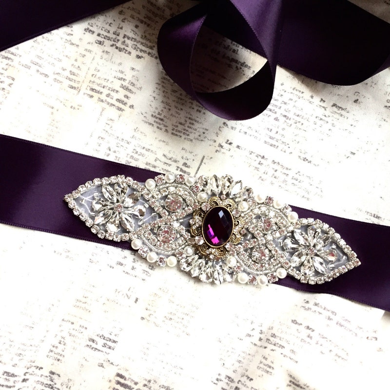 Purple Bridal Belt - Etsy