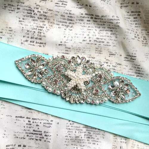 Starfish Bridal Belt Starfish Bridal Sash Pearl Starfish - Etsy